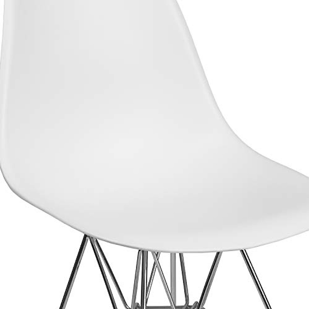 Flash Furniture 2 Pack Elon Series White Plastic Chair with Chrome Base