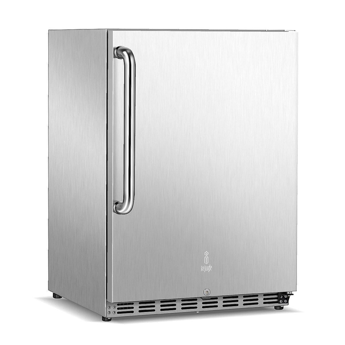 ICEJUNGLE Under Counter Refrigerator Stainless Steel, 5.30 Cu.Ft Full Size Fridge, 175 Cans Refrigerator with Built-in Design and IPX4 Waterproof, Premium Refrigerator for Efficient Storage