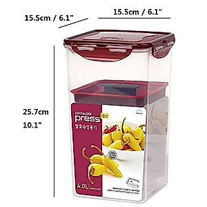 LockandLock Press Plate Leakproof Airtight Pickle Kimchi Container 4L / 135oz BPA Free One Handle Clear Body Maintain Fresher Taste