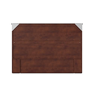 AFI Southampton Full Murphy Bed Chest with Mattress, Storage, and Built-in Charger in Walnut