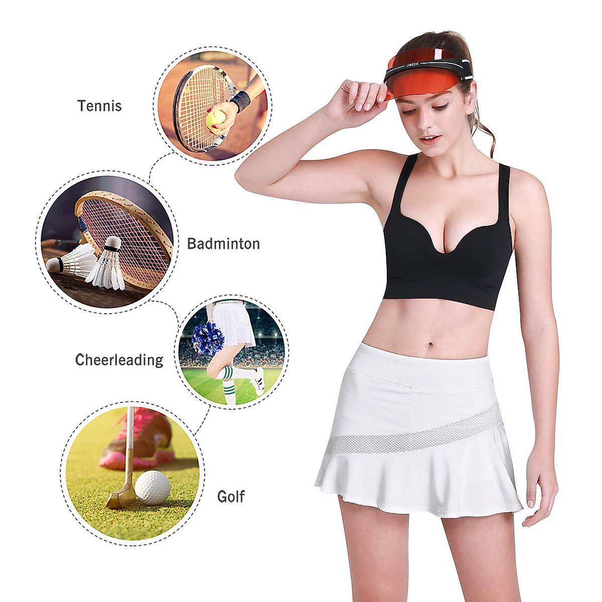 CAMELSPORTS Women Casual Active Sport Skirt Tennis Golf Skorts Pleated for Athletic Running Workout with Built-in Shorts