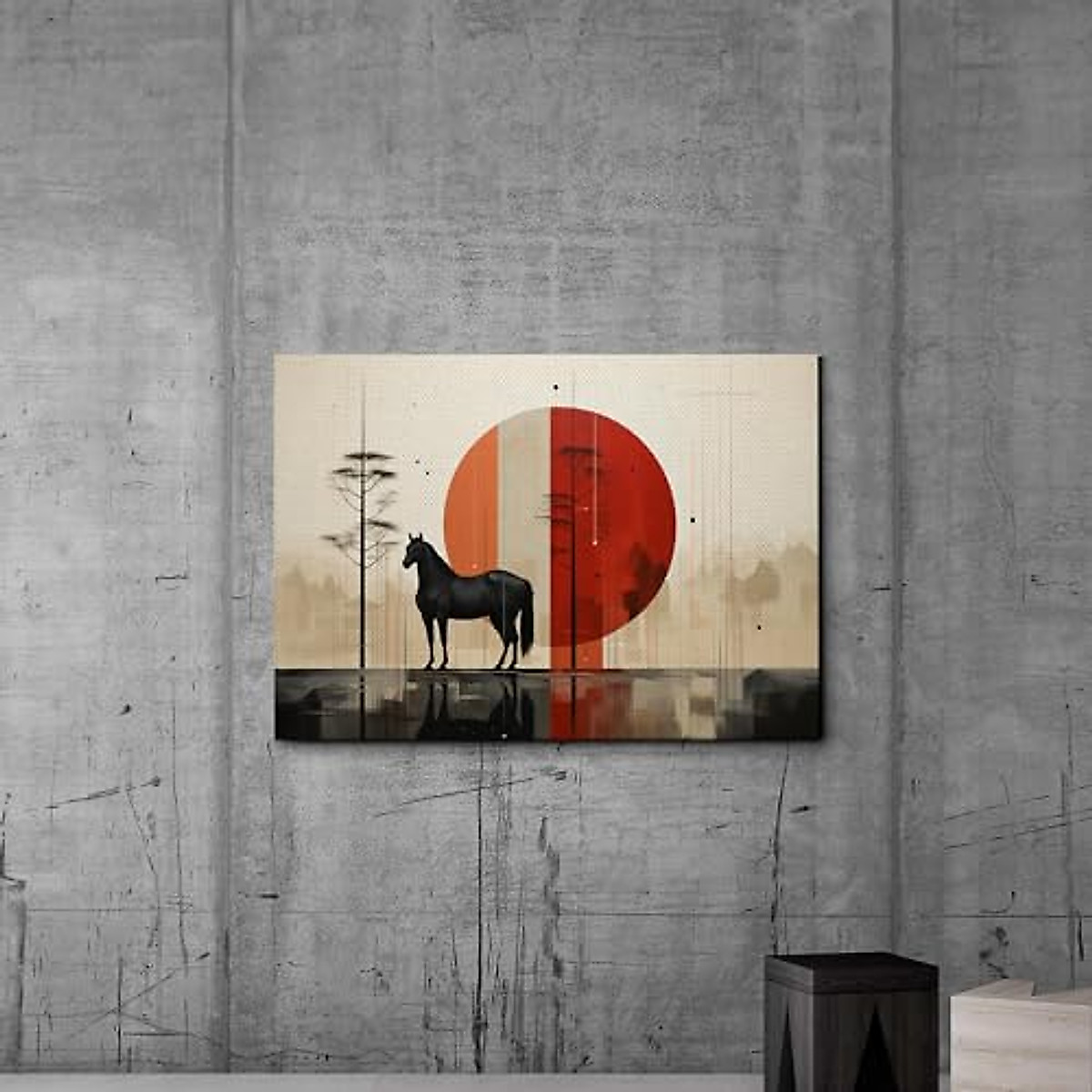 Majestic Black Stallion Galloping In The Clouds, Black Horse On Salt Flats, Canvas Print, Black Horse Print, Black Horse Wall Art