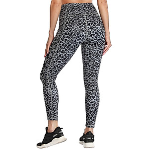 Amazon Essentials Yoga High Waist Leggings for Women Workout Soft Athletic Tummy Control Pant with Pockets 1362-White Leopard Print-XXL