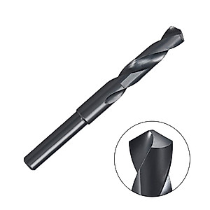 uxcell 1/2" Reduced Shank Drill Bits 15mm Black Nitride Coated High Speed Steel HSS 6542, Twist Drill Bit for Stainless Steel Alloy Metal Plastic