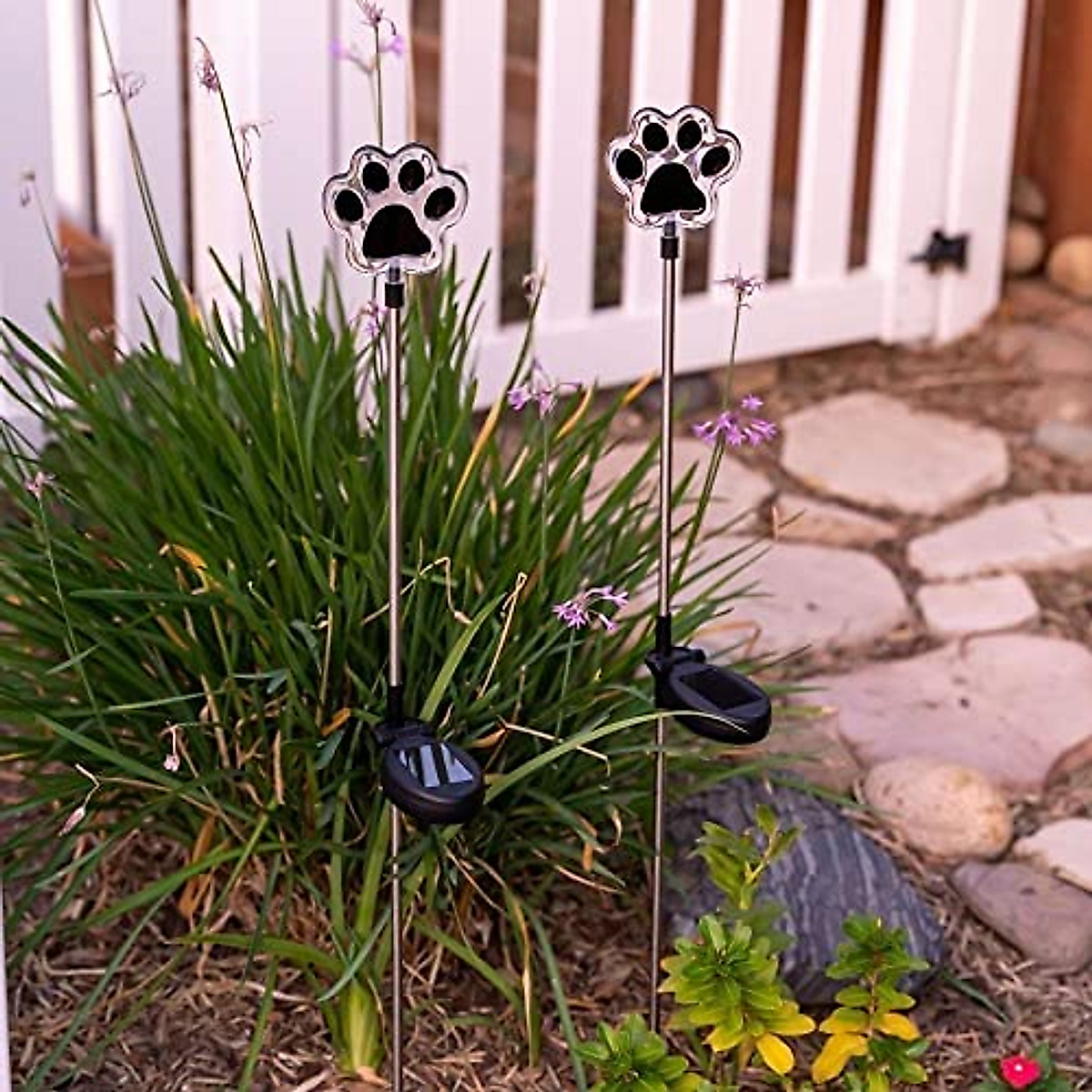 iHeartDogs Paw Print Solar Stake Lights - 'Pathway To My Heart' Garden Stake Lights (Set of 2)