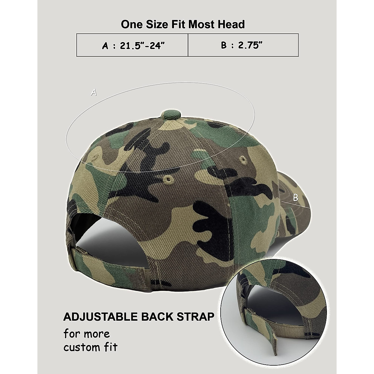 Utmost Structured Baseball Cap with Adjustable Closure - Performance Hat for Outdoor Activities and Custom Embroidery (1pc Camo Woodland)