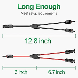 OYMSAE Solar Connectors Y Branch Parallel Adapter Cable Solar Cable Connectors Solar Panel Connectors Wire Plug Tool Kit for Solar Panel (M/FF, F/MM)