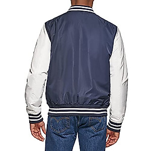 Levi's Men's Colorblock Varsity Bomber Jacket, Navy/White Patch, Large