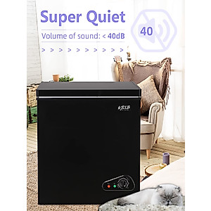 Krib Bling 7.0 Cu.Ft Chest Freezer Two Removable Basket, Deep Compact Freezer with 7 Gears Temperature Control(-4°F to 6.8°F), for House, Kitchen, Garage, Basement, Shop, Black