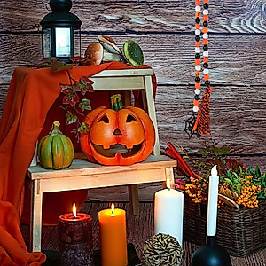 IMIKEYA Halloween Wooden Beads Garland: Farmhouse Wood Bead Garland for Tiered Tray Farmhouse Beads Hanging Wood Bead Garland with Tassels Rustic Beads for Coffee Table Halloween Party Decor