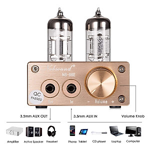 Nobsound NS-08E Vacuum Tube Headphone Amplifier Hi-Fi Valve Headphone Amp Stereo Audio Preamplifier