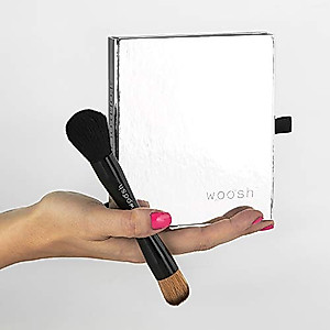 Woosh Beauty, Fold Out Face Palette w/Secret Brush, Travel, All in One, Neutral Cream & Powder Kit, 4 in 1 Nested Makeup Brush (#5 Deep)
