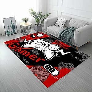 Gaming Art Game Area Rugs Non-Slip Carpet Home Decor Floormat Boys Rug for Gamer Room Bedroom Living Playing Room Boys Room 84 X 60 INIn