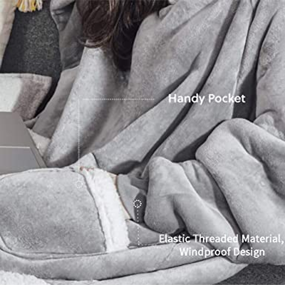 ALIBRAHIM Wearable Blanket Hoodie for Couples, Long-Length Oversize Blanket Sweatshirt for Women and Men Adults, Wearable Hooded Blanket Sweatshirt With Pocket,One Size Fits All (Green)