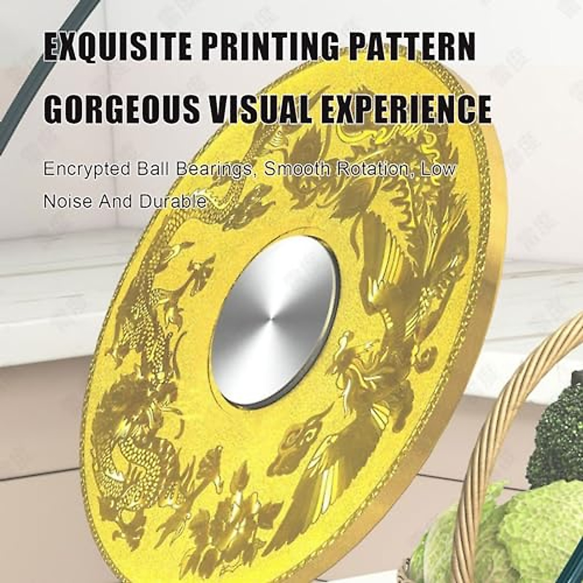 LWQFHI Round Tempered Glass Lazy Susan Rotating Lazy Susan Turntable for Kitchen Dining Table Large Round Table Lazy Susan Lazy Susan Tray 50cm A