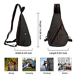Phenas 2 In 1 Vintage Chest shoulder Bag Canvas Sling Bag Casual Backpack for Men Women Daily Outdoor Sport Cycling Hiking