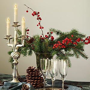 Daord Flickering Flameless Window Candle LED Christmas Tree Candle Lights Warm White Battery Operated Electric Taper Candles with Remote Perfect for Home Garden Wedding Parties Decor (12 PCS,Ivory)