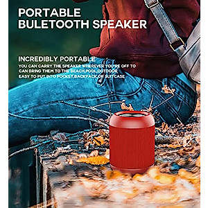 Bluetooth Speakers, Portable Wireless Speaker, Portable Waterproof Speaker with IPX6 Waterproof for iPhone, Samsung, 24H Playtime,Upgraded