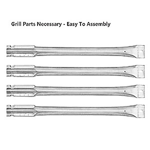 Plowo Stainless Steel Grill Burners Replacement for Charbroil 463248108 463248208 463268007 463268008 463268606 461262407, Thermos 461262407, 15 7/8", 4-Pack