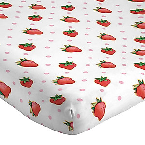 Jay Franco Strawberry Shortcake Twin Size Sheet Set - Super Soft Kids 3 Piece Bedding Set - Microfiber Sheets Includes Reversible Pillow Cover