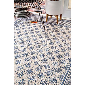 nuLOOM Jardine De Millefleurs Indoor/Outdoor Area Rug, 6' x 9', Blue