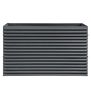 Modway Render 35" MDF Wood Wall-Mount Bathroom Vanity Cabinet in Gray