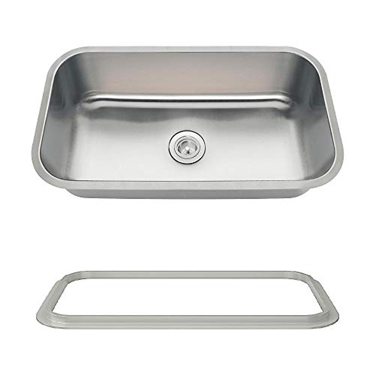 MR Direct 3218C-18-SLG 3218C 18 Gauge Single Bowl Kitchen Sink, SinkLink, Stainless Steel/Gray