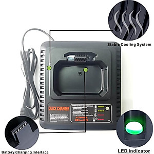 ANOITD 40V MAX Battery Fast Charger LCS40 Compatible with Black & Decker 36V 40V Max Lithium Battery LBX1540 LBX2540 LBX2040 LBXR2036 LBXR36 LBX2240 LBX36 LSW36 LST136 LHT2436