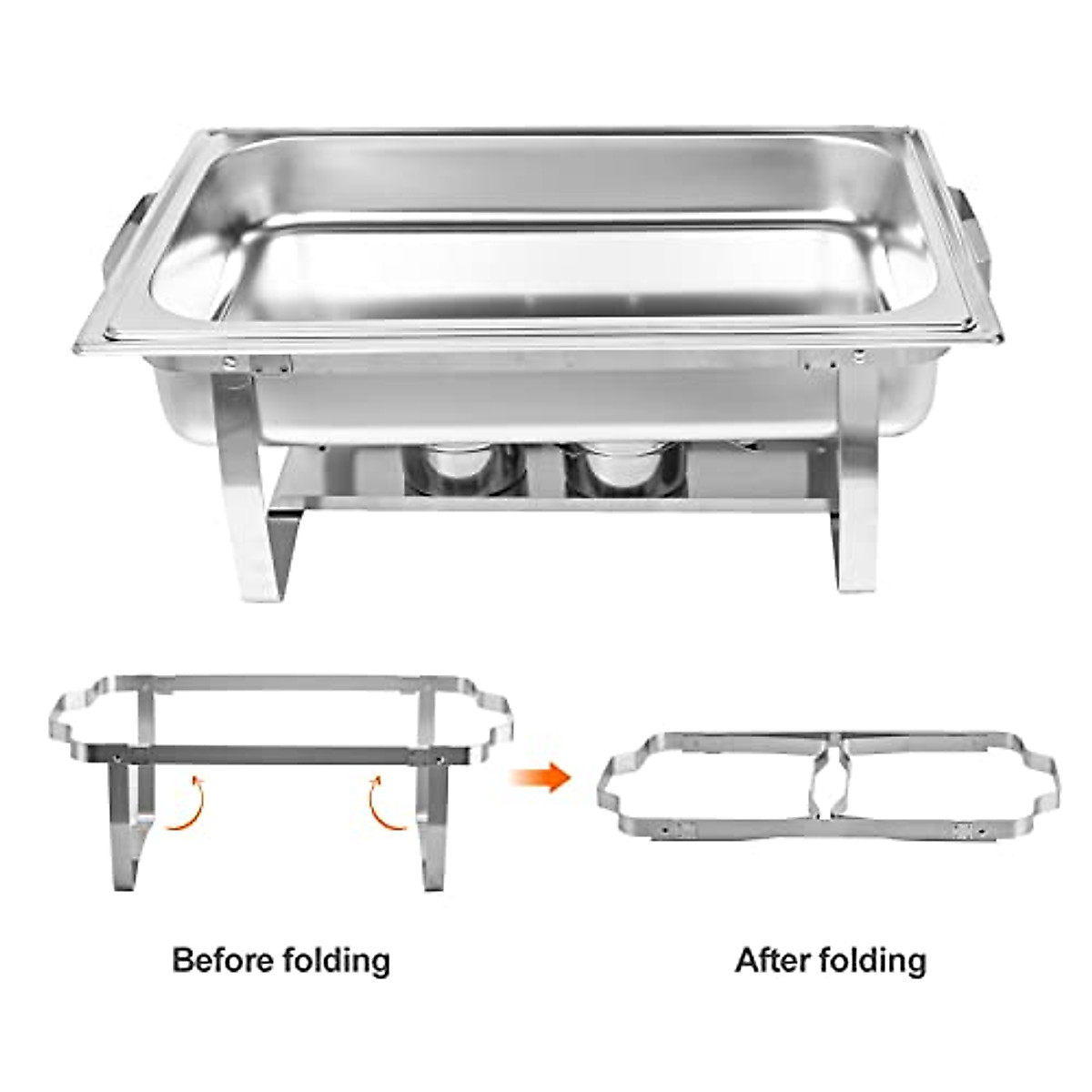 Perossia 3 Packs Chafing Dish Buffet Set Stainless Steel Food Warmer with 8QT 3 Full Size Pans Portable for Parties Catering Buffet Servers and Warmers