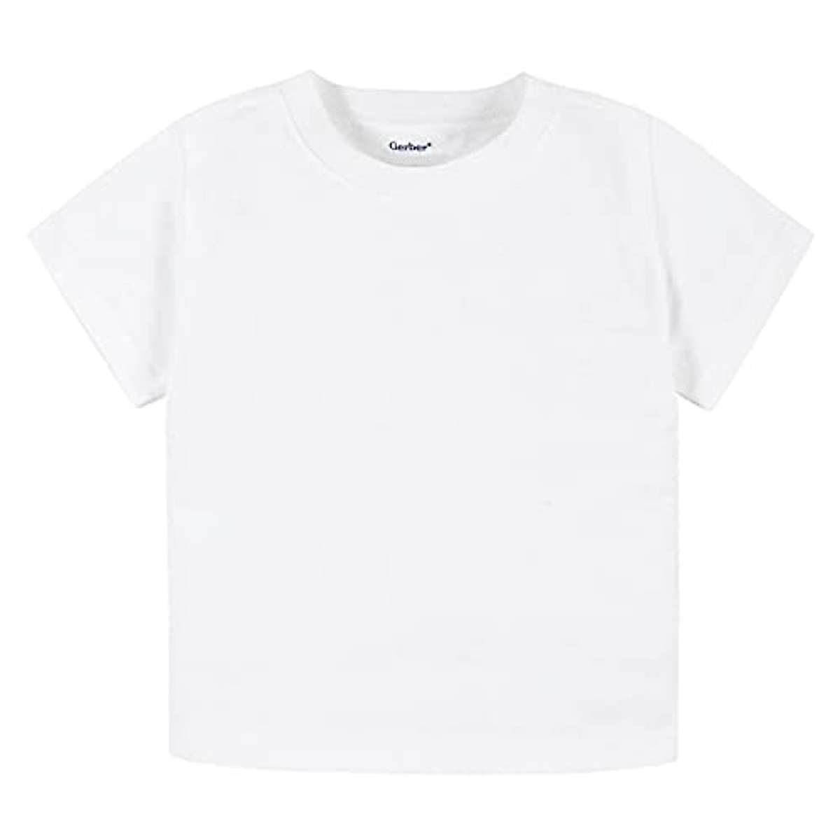 Gerber Baby Toddler 5-Pack Solid Short Sleeve T-Shirts Jersey 160 GSM, White, 3T