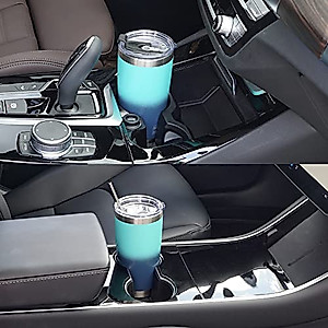 WETOWETO 20oz Insulated Stainless Steel Tumbler, Coffee Tumbler with 2 lids and 2 straws, Double Wall Vacuum Travel Coffee Mug, Powder Coated Leak-Proof Tumbler Cup (Green-Blue Gradient,1 Pack)