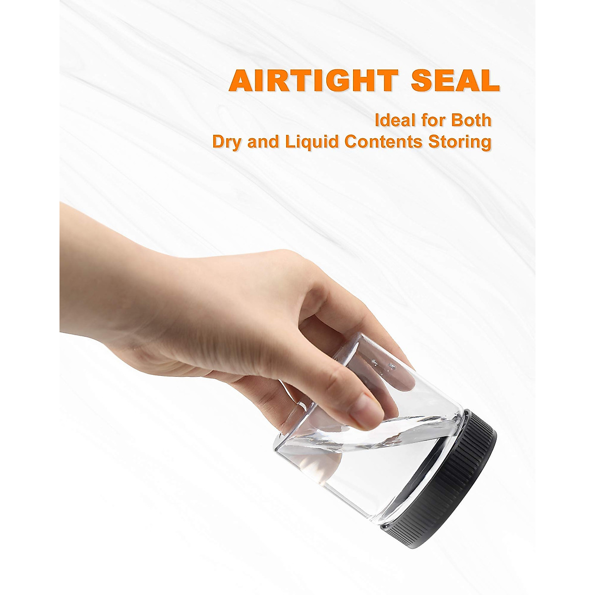 Plastic Jars With Lids Slime Containers 8oz-30 Pack-Leakproof Round Plastic Containers for Kitchen Pantry-Ideal For Home Storage-With 30 Chalkboard Stickers