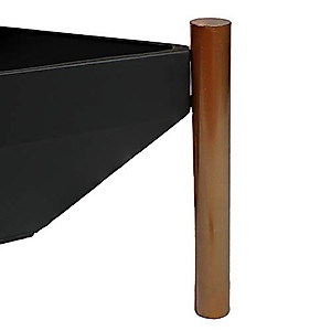 Sunnydaze 31-Inch Steel Wood-Burning Triangle Fire Pit/Side Table - Log Grate, Poker and Spark Screen - Copper Finish