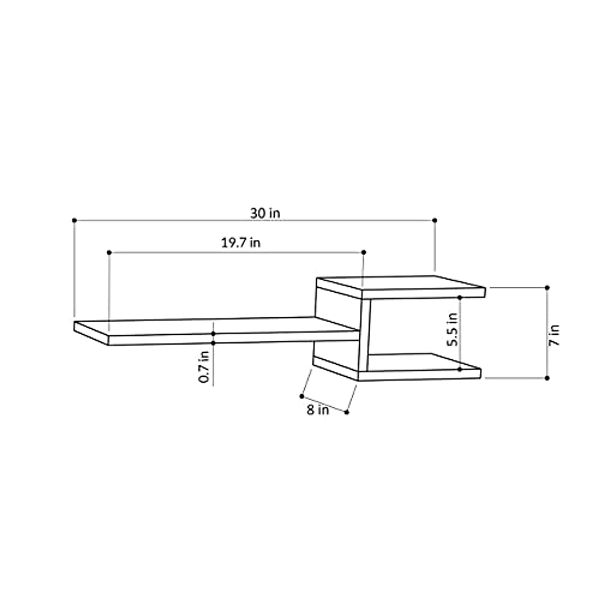 Ada Home Décor Webbs Wall Shelf, 30'' x 7'' x 8'', White