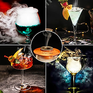 Hgsoor Whiskey Smoker Kit - Old Fashioned Drink Smoker Kit - Cocktail Smoker Kit with Torch, 4 Flavors Wood Chips, 4Ice Cubes, Bourbon Smoker Kit, Bourbon Whiskey Gifts for Men,Dad (No Butane)