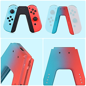 Joy-Con Charging Grip for Nintendo Switch OLED Controllers, MYCHEER Comfort Joycon Grip Controllers Portable Gradient V-Shaped Handle for Switch Joy-con Speed Charge While Play