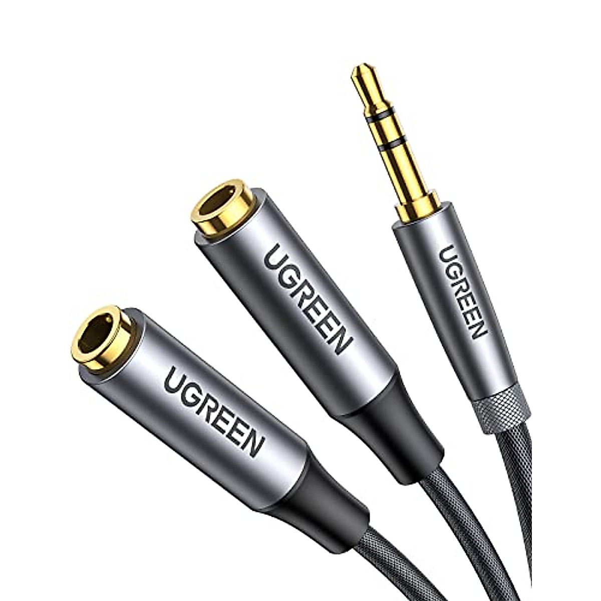 UGREEN Headphone Splitter 3.5mm Aux Splitter 2 Female to 1 Male Audio Y Splitter Stereo Dual Headphone Adapter Compatible with MacBook iPad PC Tablet Laptop TV Phone PS4 Speaker