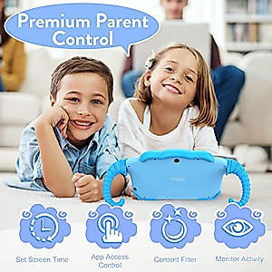 Kids Tablet 7 inch Tablet for Kids Toddlers 64GB Toddler Tablet with Case WiFi Dual Camera, Kids Android Learning Tablet Kids Software Installed Parental Control for Boys Girls YouTube Netflix
