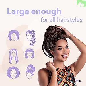 Premium Shower Cap for Women with Long Hair. Reusable, 100% Waterproof, Double-Sided, Great For Curls with Anti-Frizz Fabric terry-lined. Black shower caps for women