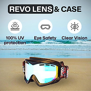 Jettribe Water Sport Helmet Goggles - Deep Set With Narrow Floating Frame - Ultimate Eyewear for Kite Boarding, Surfing, Kayaking, & PWC Racing Adventures - Including Revo Lens & Case - Matte Black