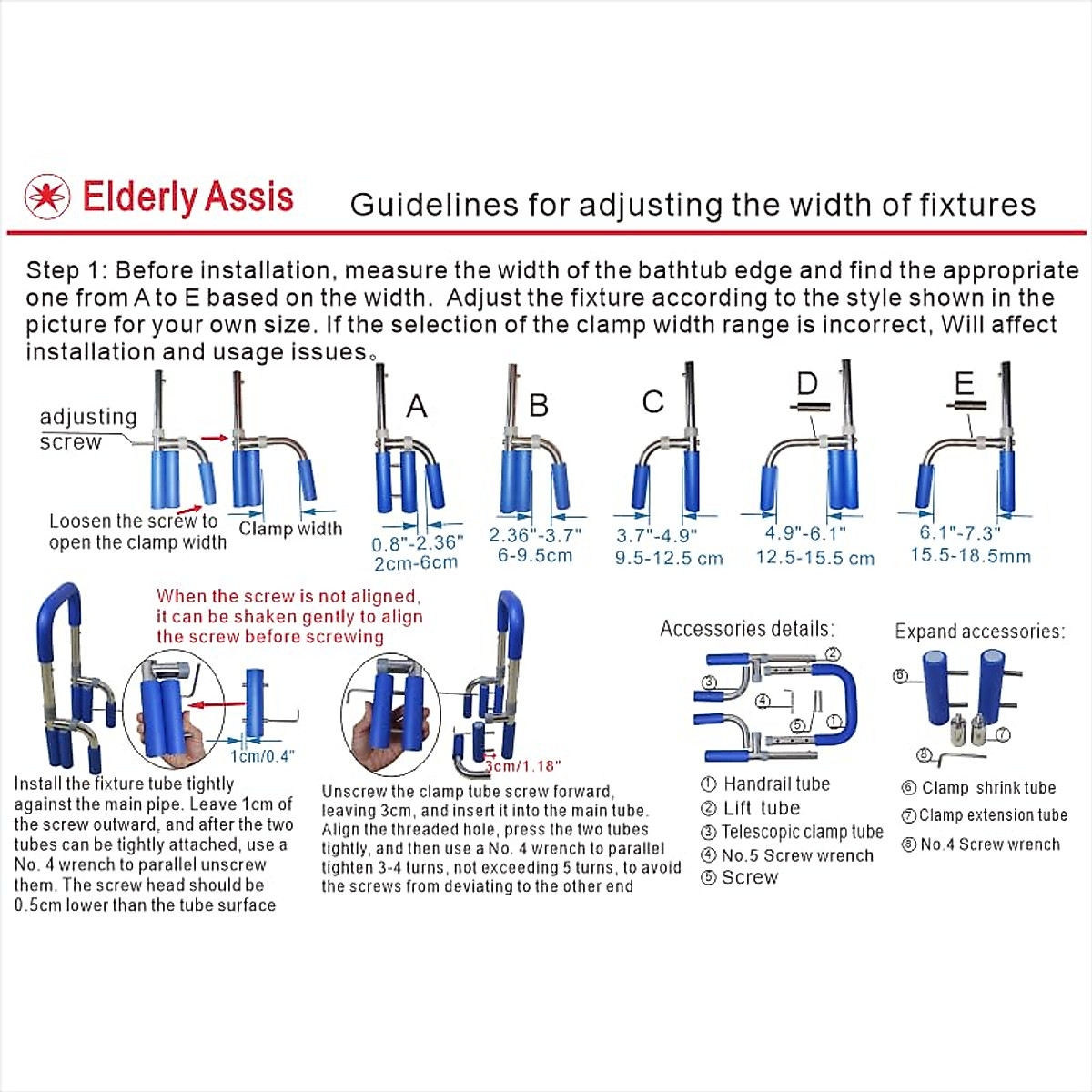 Anti-Slip Bathtub Grab Bar Safety Bar for Seniors and Handicap - for Assistance Getting in and Out of Tub, Easy to Install on Most Tubs