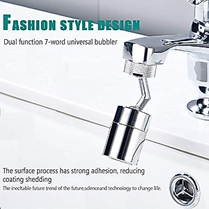2PCS Universal Splash Filter Faucet 720°Rotatable Kitchen Faucet Anti-Splash 4-Layer Filter Oxygen-Enriched Foam Leakproof Faucet (Applicable Internal and External Thread 23-24mm)