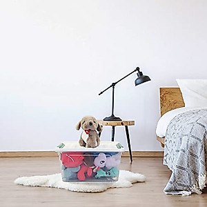 Joyeen Large Latching Storage Box, 4-pack 35 Quart Clear Plastic Storage Bin with Lids