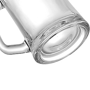 SOUJOY 8 Pack Glass Beer Mug, 12 Oz Beer Glass Stein with Handle and Straw, Clear Lead-Free Freezer Beer Cup Heavy Drinking Glass for Beer, Milk, Juice, Bar, Beverages