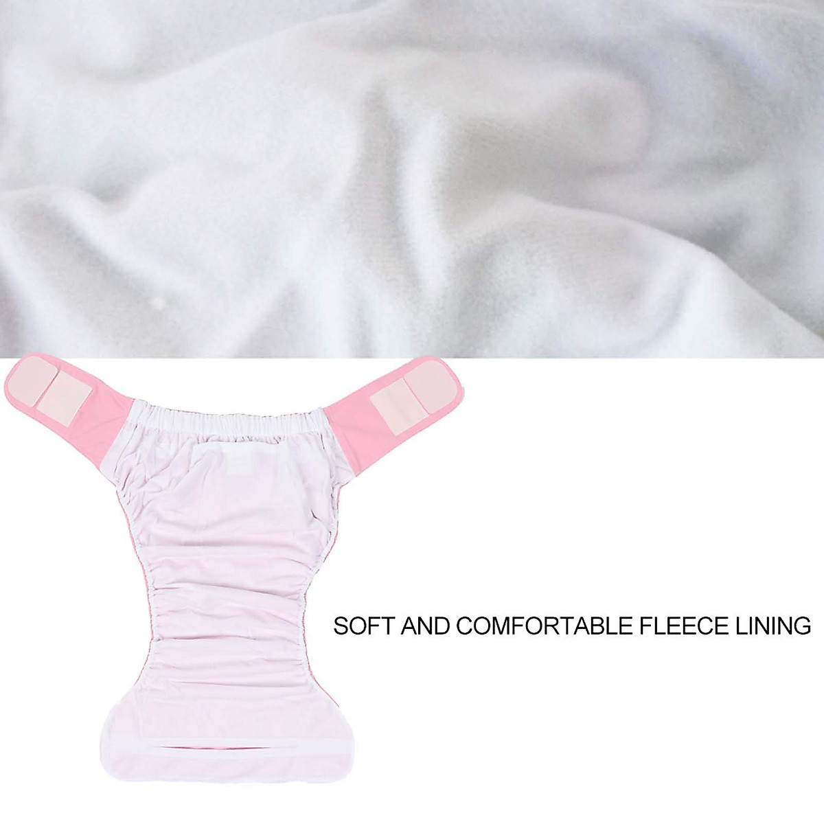 AYNEFY Diaper, Waterproof Washable Reusable Adult Elderly Cloth Diapers Pocket Nappies for Bedridden Patients, Middle-Aged and Elderly People, People with Reduced Mobility(Pink)