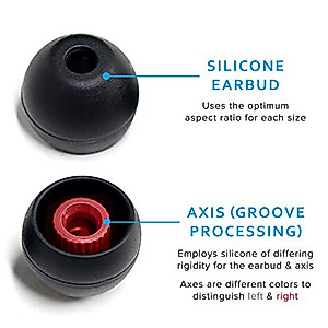 Final Audio Black+Black/Red Silicone Type E Eartips kit with Case and Nozzle Adaptor Compatible With 1More, AKG, Audio-Technica, Beats by Dre, Campfire Audio, Empire Ears, Shure, Sony, Westone (Multi)