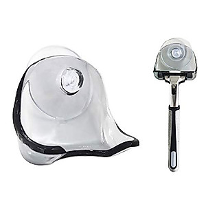 Suction Razor Holder, Clear Shaver Hook, Removable and Reusable Bathroom Wall Hanger for Razor (Gray Clear)