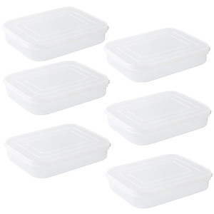 Peosaard Lunch Meat Container, Deli Meat Container, 6PCS 9.7x7.3x1.4 Stackable Lunch Meat Container, Cold/Heat-Resistant Bacon Keeper with Lid, Cold Cuts Storage Containers for Fridge, Bacon Keeper