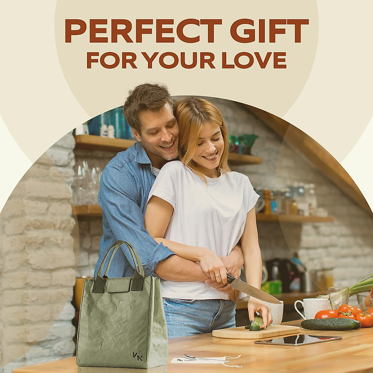 VonNova Insulated Lunch Box for Women, 7L Capacity, Leakproof Lunch Tote Bag, Durable Lunchbox made from Tyvek Material, Adult Cooler Bag for Work, Picnic, Travel and more (Olive Green)