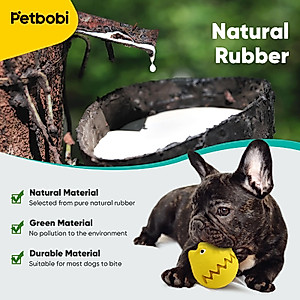 Petbobi Dog Chews for Aggressive Chewers - Natural Rubber Chew Toys for Dogs, Tough Durable Indestructible Dog Toys for Small Medium Dogs, Interactive Dog Toy Puppy Teething Toys, Yellow Monster